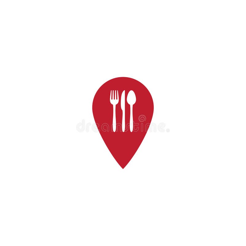 Simple Logo of a Restaurant. Map Pointer To Indicate Places for ...