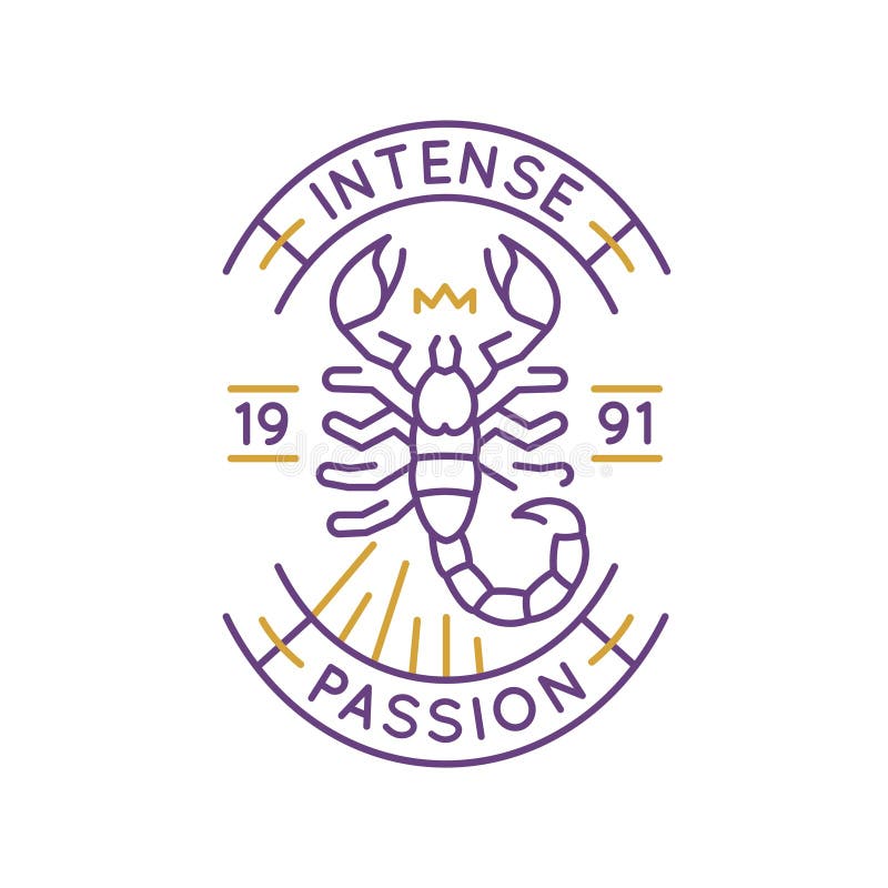 Simple Logo with Scorpio Zodiac Icon Stock Illustration - Illustration ...