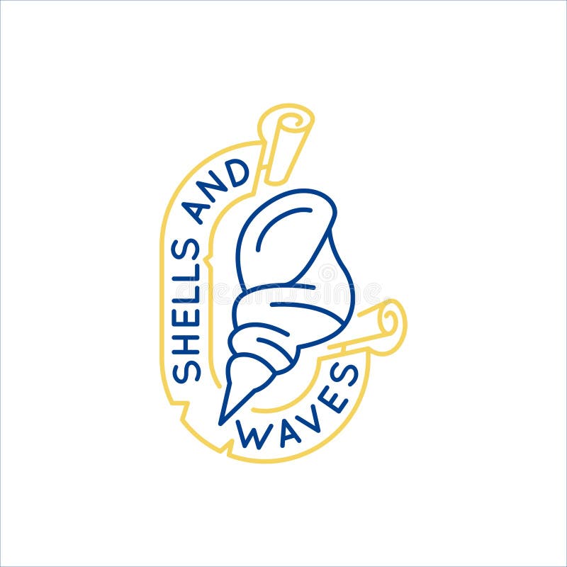 Simple Logo with Seashell Icon Stock Illustration - Illustration of ...