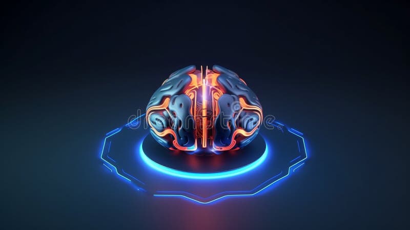 Simple Logo Technology Human-computer Connection. AI Generative . Stock ...