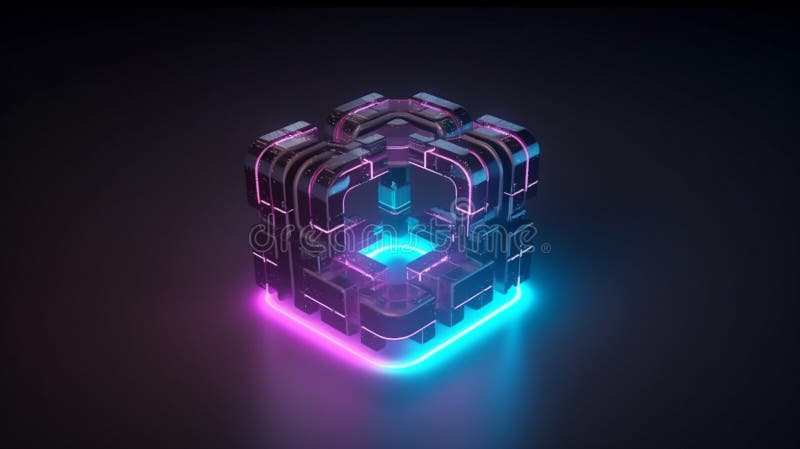 Simple Logo Technology Human-computer Connection. AI Generative Stock ...