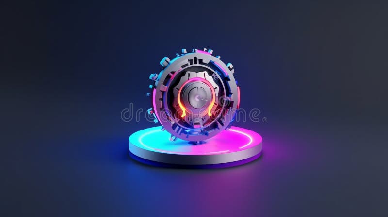 Simple Logo Technology Human-computer Connection. AI Generative Stock ...