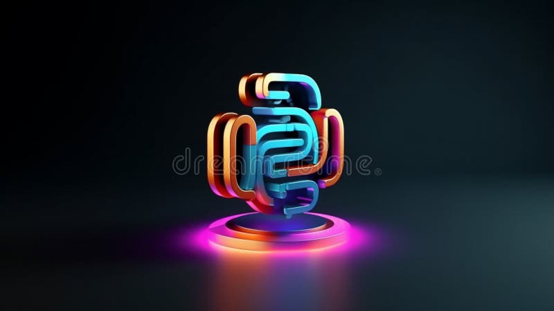 Simple Logo Technology Human-computer Connection. AI Generative Stock ...