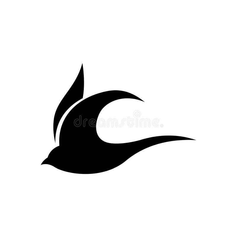 Simple Logo Template Design Silhouette of a Martin Martlet Swallow ...