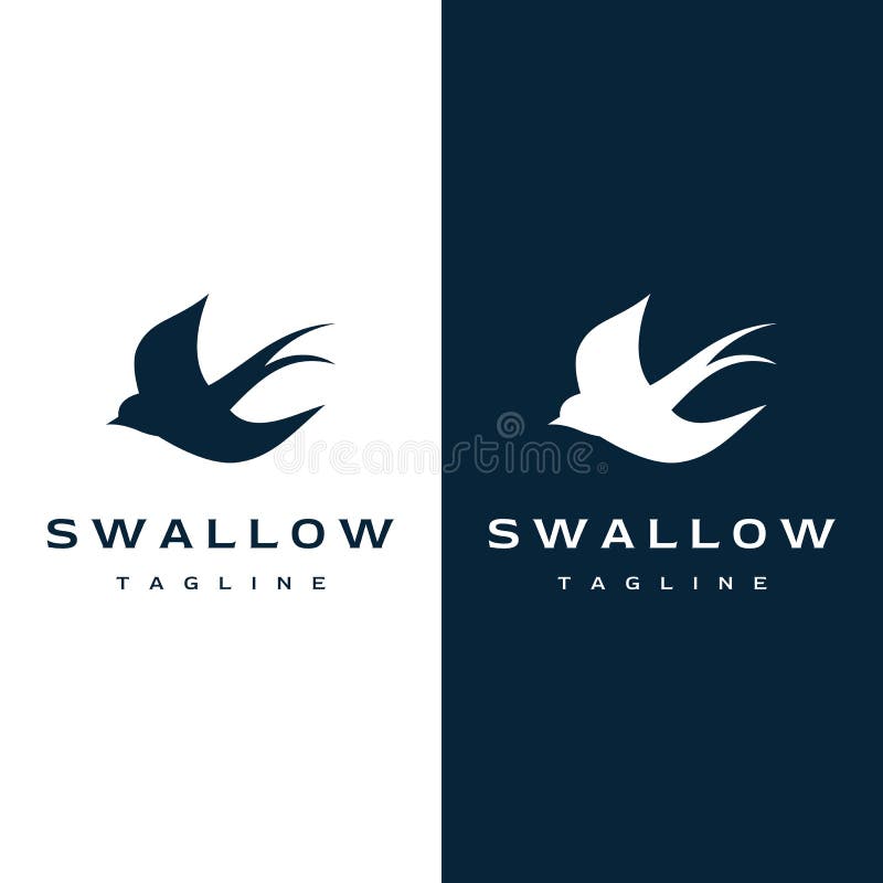 Simple Logo Template Design Silhouette of a Martin Martlet Swallow ...