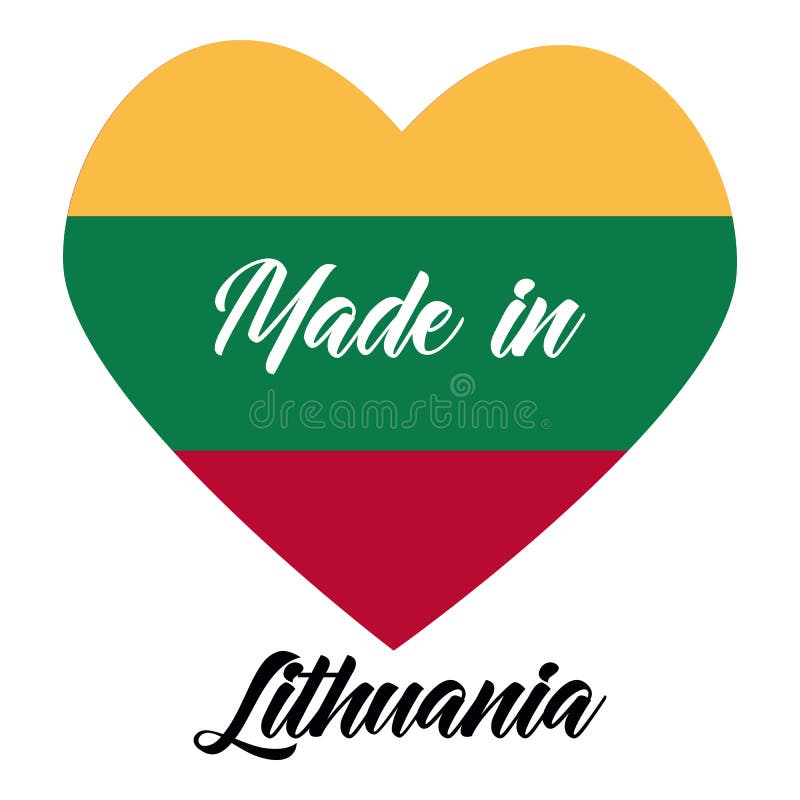 Simple Logos Made in Lithuania, Vector Logos with Lithuania Flags Stock ...