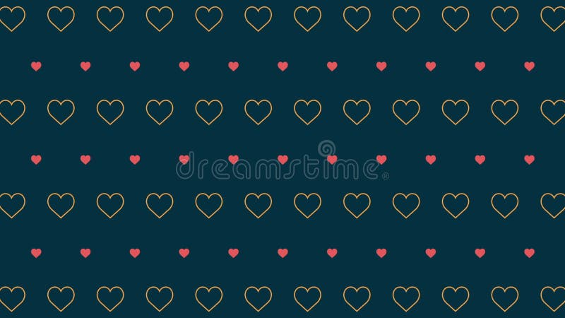 Simple Loop Pattern Animation with Hearts on Dark Background Stock ...