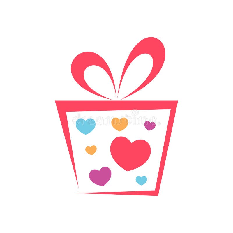 Simple Love Gift or Present Logo Stock Vector - Illustration of ...