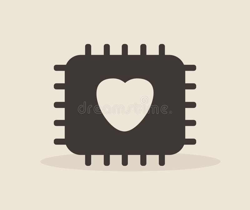 Simple Love Technology Icon Design Stock Illustration - Illustration of ...