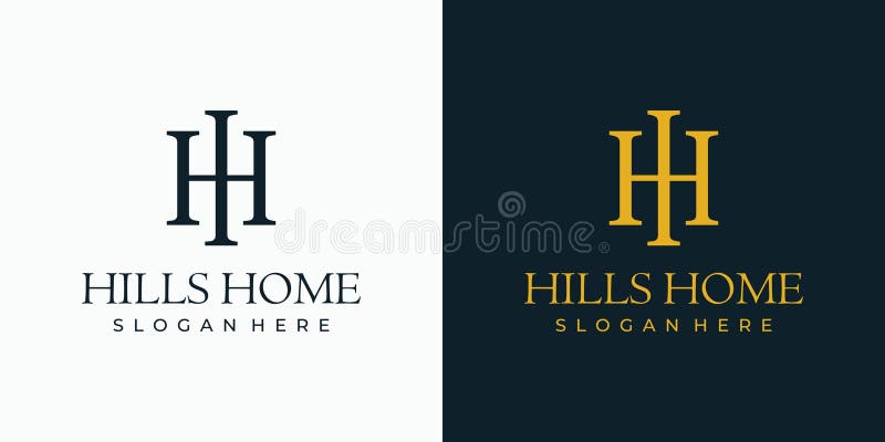 Simple and Luxurious Letter H H or H I Initial Vector Logo Design Stock ...