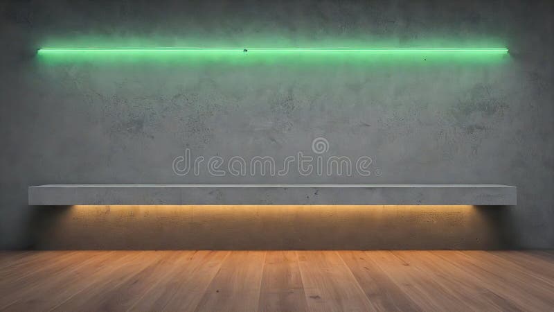 Simple Luxury Grey Concrete Wall with Neon Light , Minimal Style ...