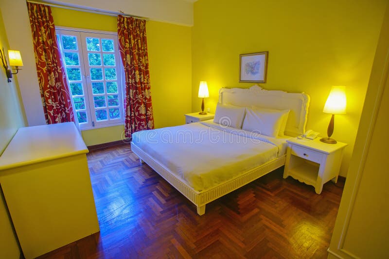 Simple and Luxury Hotel Room Decoration Stock Photo - Image of flat ...