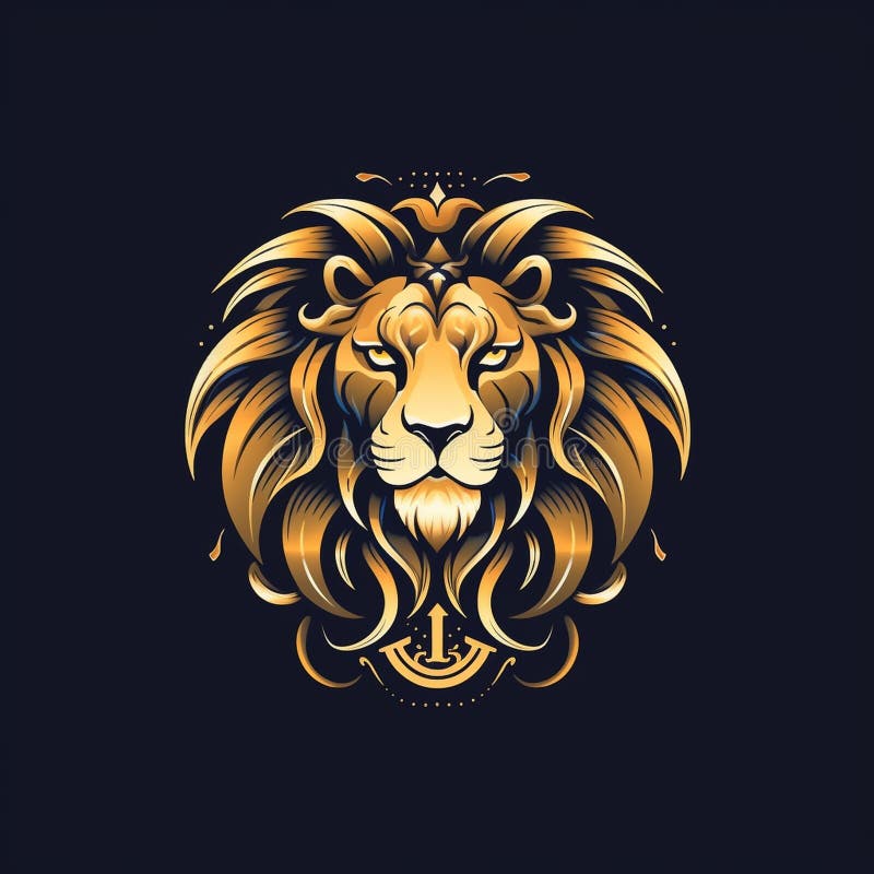 Simple luxurious Lion Logo stock illustration. Illustration of clean ...