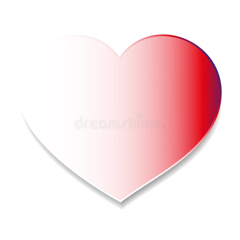Simple but Luxury Red Heart with Gradient To White Stock Vector ...