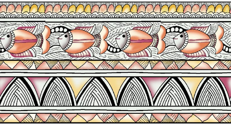 Simple Madhubani Border Artwork Design Stock Illustrations – 2 Simple ...