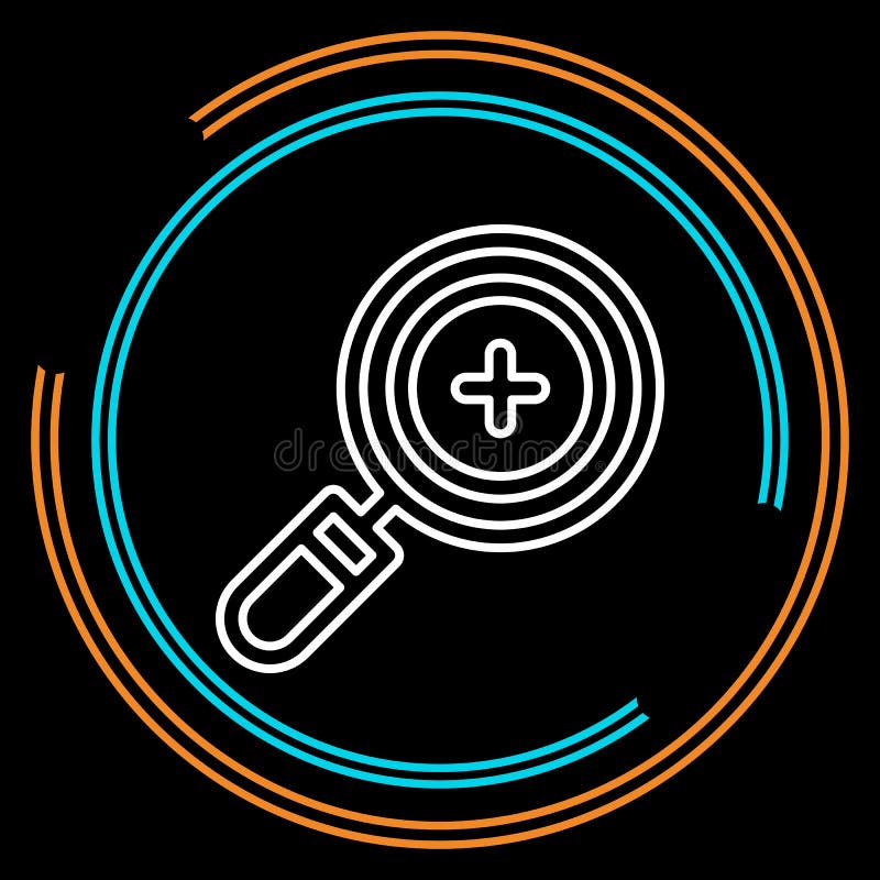 Simple Magnifying Glass Analyzing Scaning Source Binary Code. Vector ...