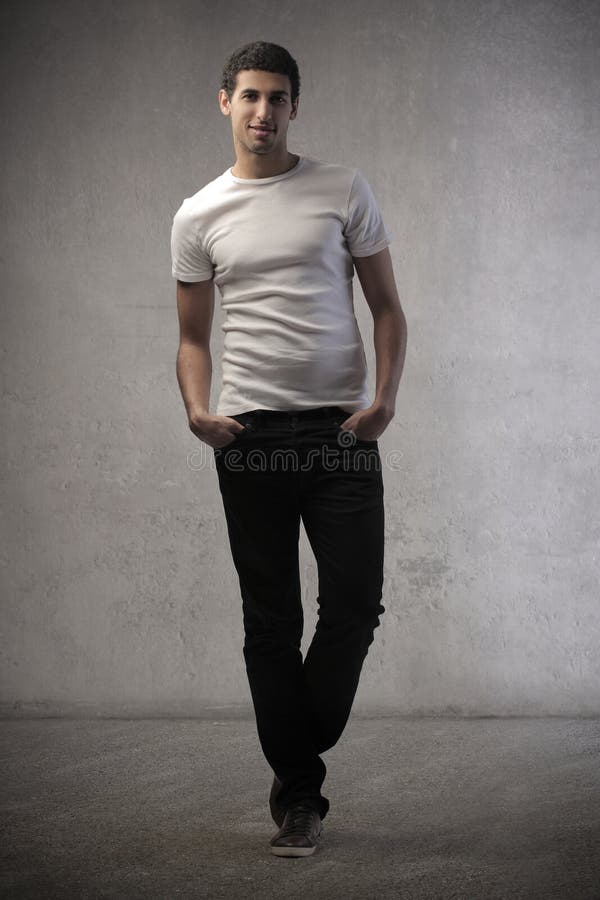 Simple Man stock photo. Image of indoor, black, wall - 28782066