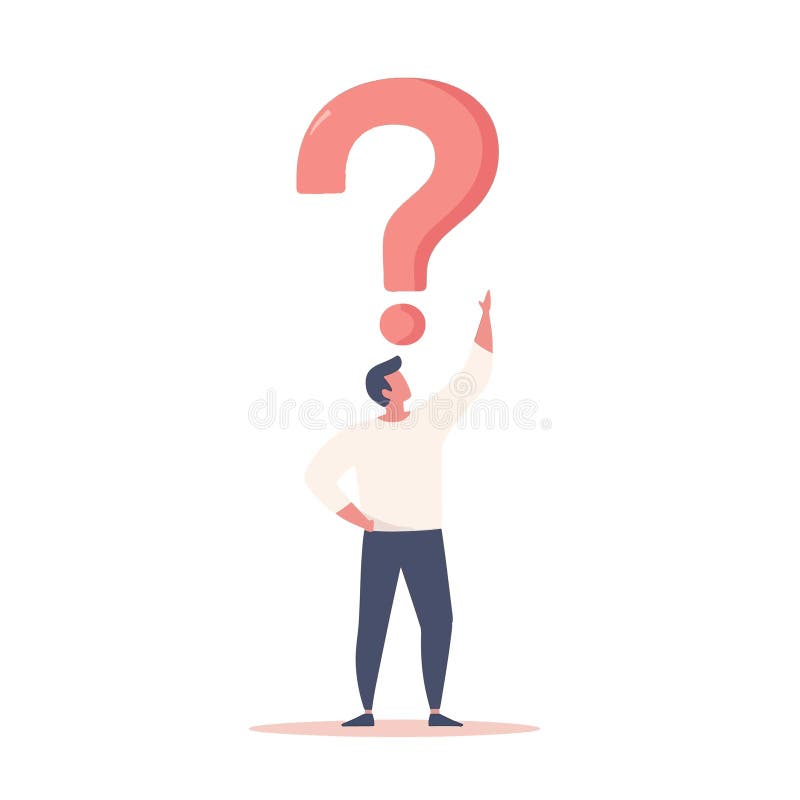 Simple Man Holding a Large Question Mark Above Head Vector Stock ...