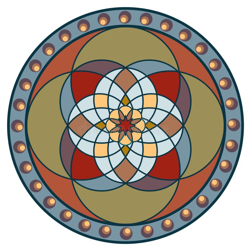 Simple Mandala Art with Circle, Dots, Star and Simple Coloring ...