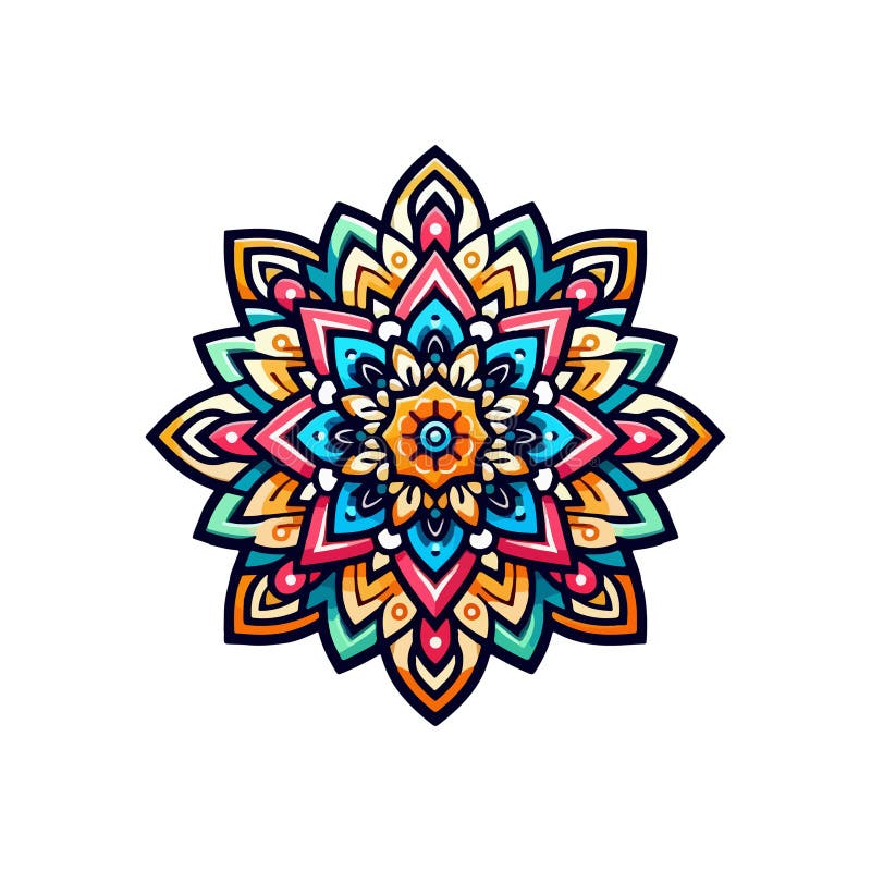Simple Mandala Colorful Vector Illustration Design Stock Illustration ...