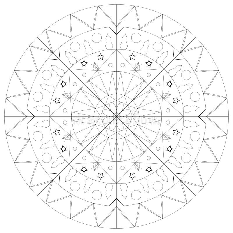 Simple mandala outline stock vector. Illustration of equal - 113322633
