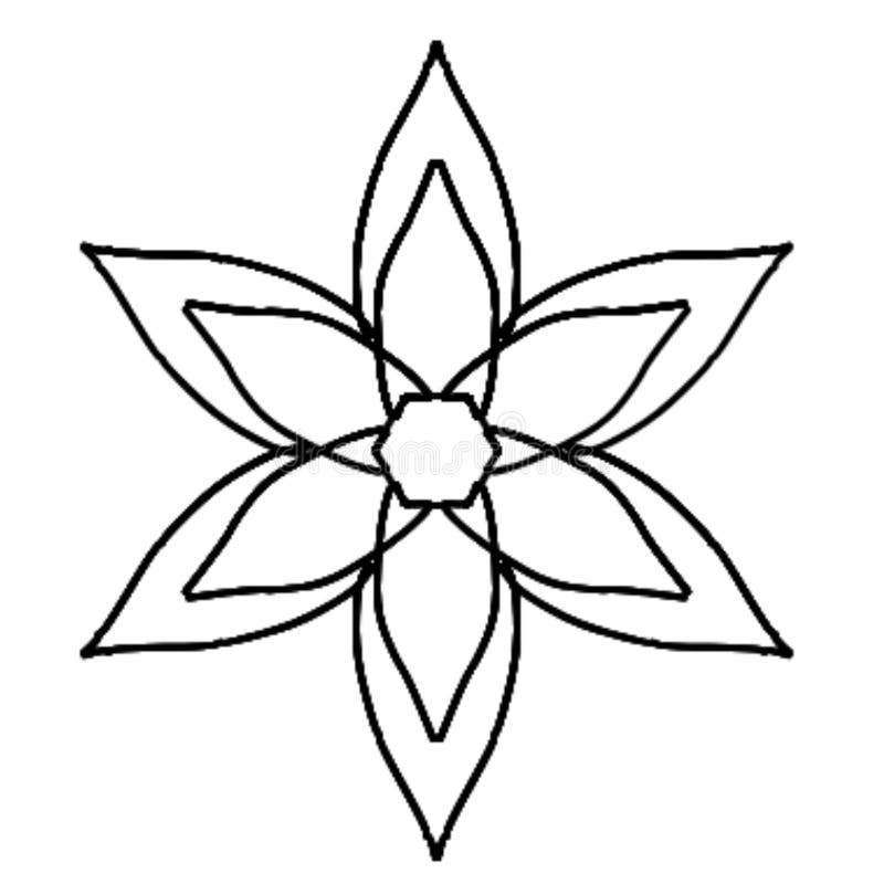 Hand Drawn Simple and Easy Mandala Design Stock Illustration ...