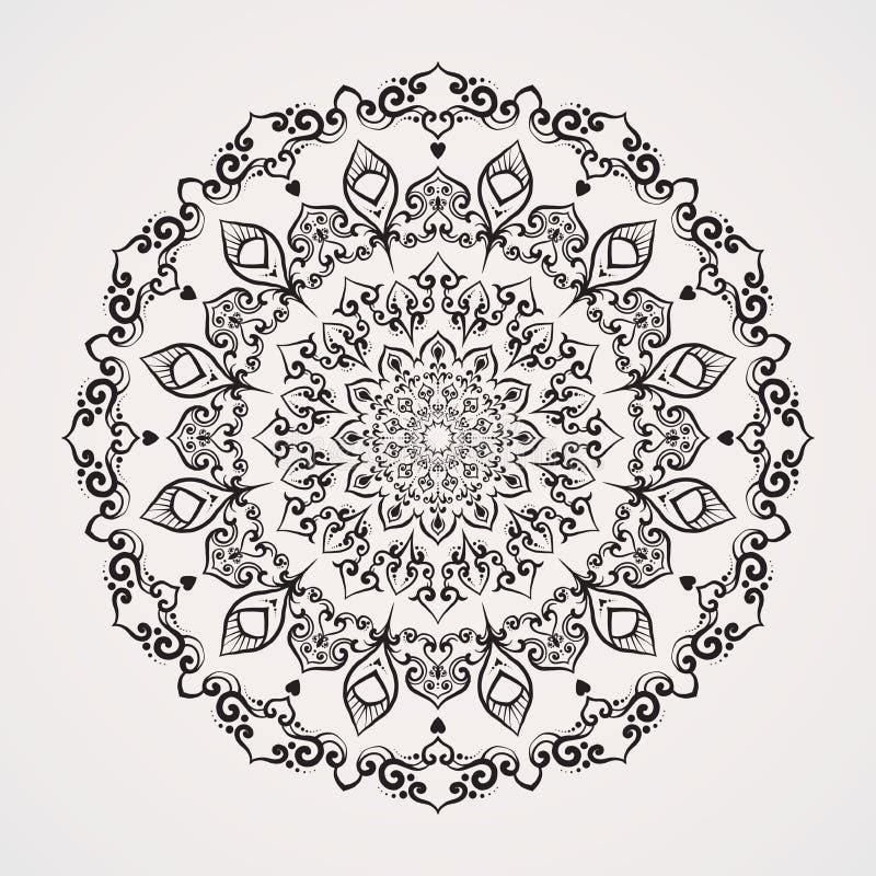 Simple Mandala with a Flower Shape with Ornaments Stock Vector ...