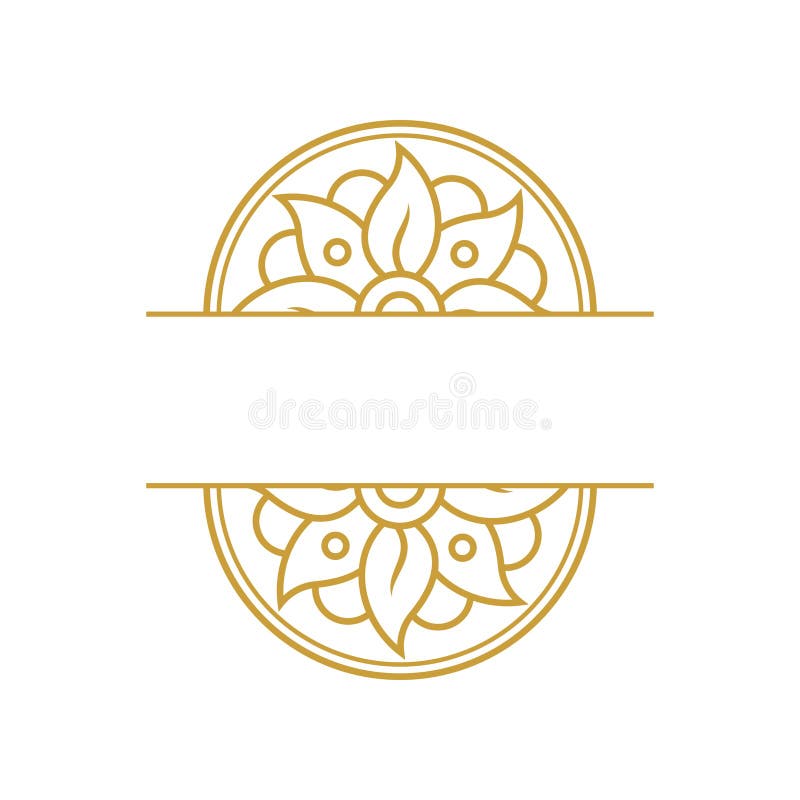 Simple Mandala Frame Vector Design Stock Vector - Illustration of gold ...
