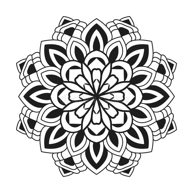 Simple Mandala Page Design for Kids Stock Vector - Illustration of ...