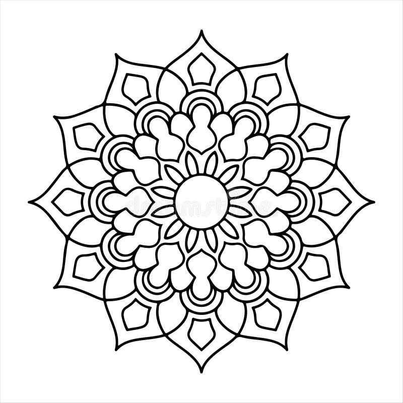 Simple Mandala Pattern Stunning Hand-drawn Dector Design for Relaxing ...