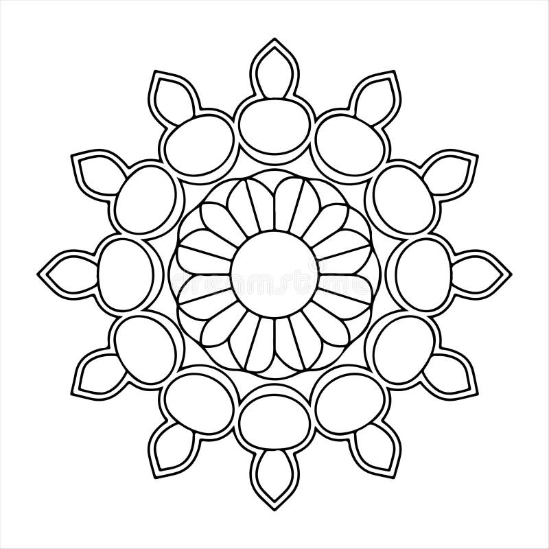 Simple Mandala Pattern Stunning Hand-drawn Dector Design for Relaxing ...
