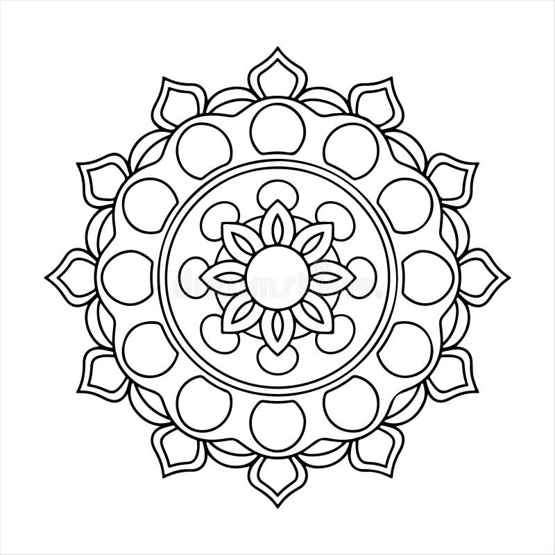 Simple Mandala Pattern Stunning Hand-drawn Dector Design for Relaxing ...