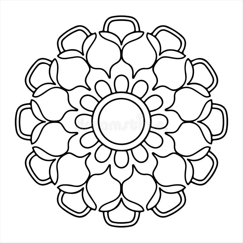 Simple Mandala Pattern Stunning Hand-drawn Dector Design for Relaxing ...