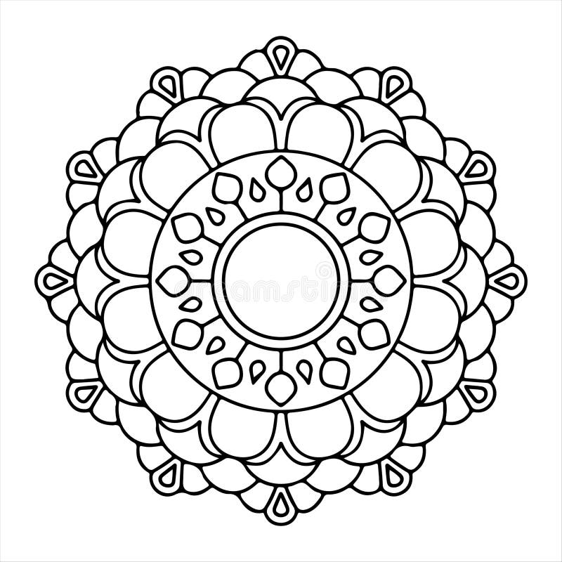 Simple Mandala Pattern Stunning Hand-drawn Dector Design for Relaxing ...