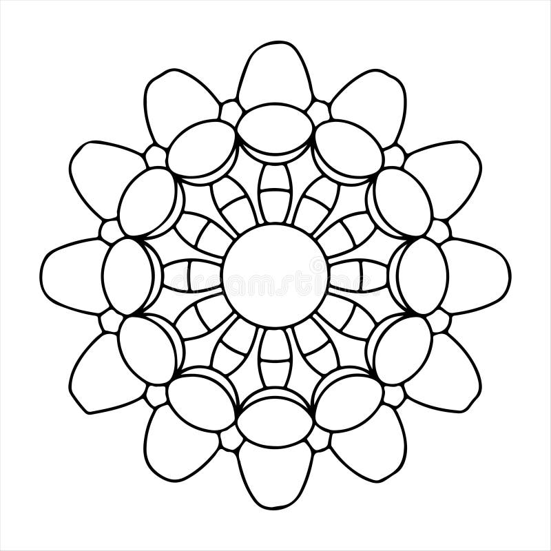 Simple Mandala Pattern Stunning Hand-drawn Dector Design for Relaxing ...