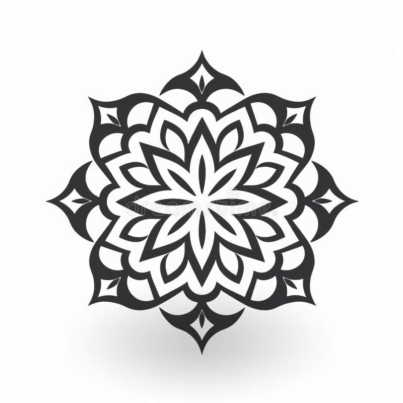 Simple Mandalas Icon on Minimalistic White Background Pattern Stock ...