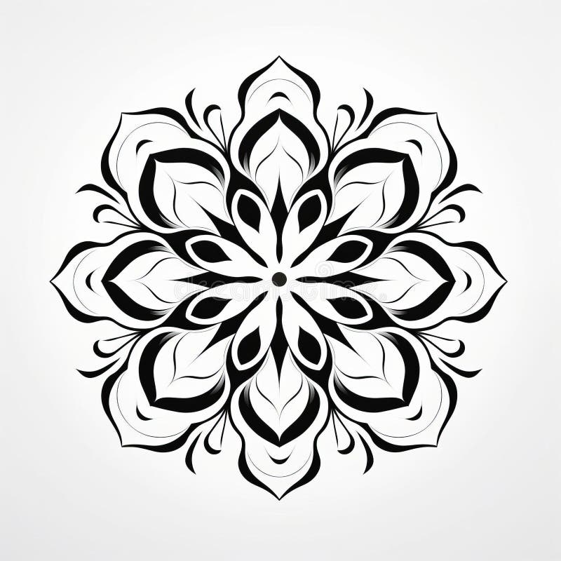 Simple Mandalas Icon on Minimalistic White Background Pattern Stock ...