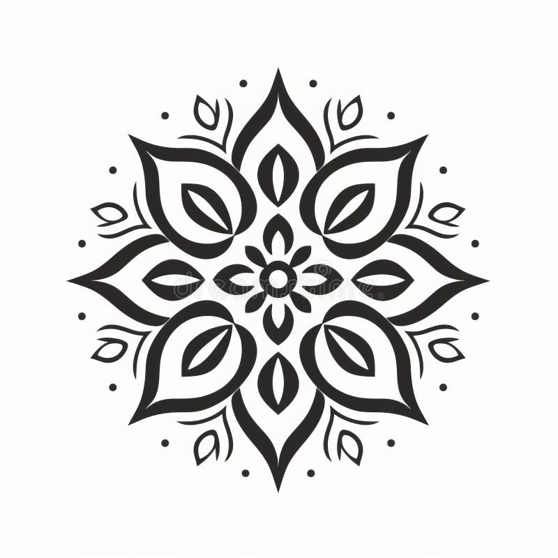 Simple Mandalas Icon on Minimalistic White Background Pattern Stock ...