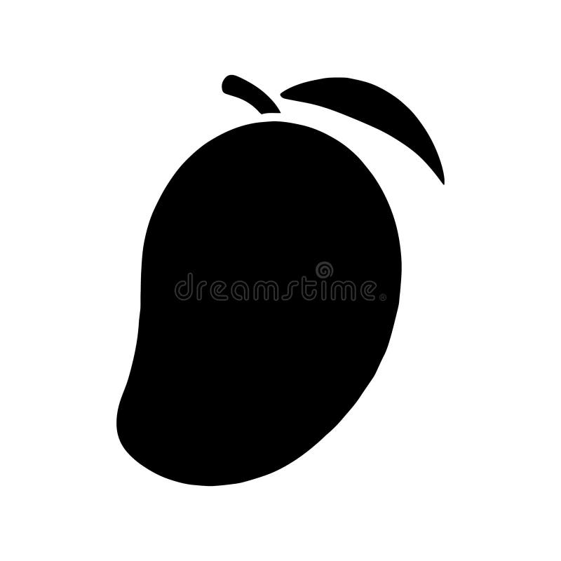 Simple Mango with Leaf Silhouette Vector Logo Icon on White Background ...