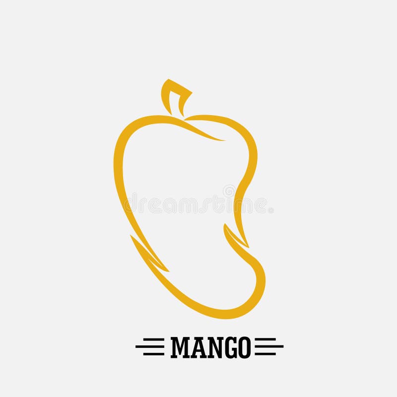 Simple Mango Logo. Fresh Ice Juice Fruit Stock Vector - Illustration of ...