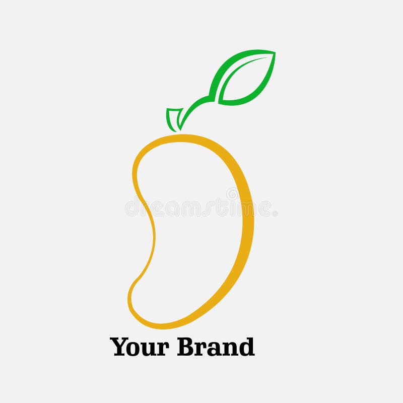 Simple Mango Logo. Fresh Ice Juice Fruit Stock Vector - Illustration of ...