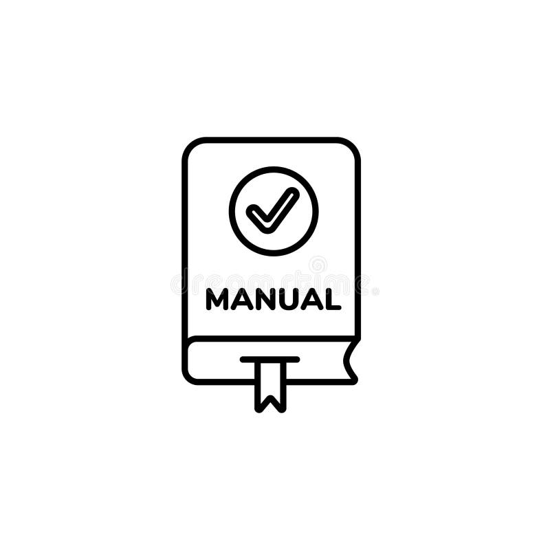 Simple Manual Icon with Check Mark on Book Cover for Easy Reading and ...