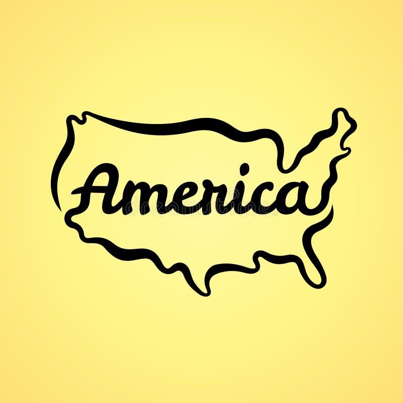 Simple map of America stock illustration. Illustration of united ...