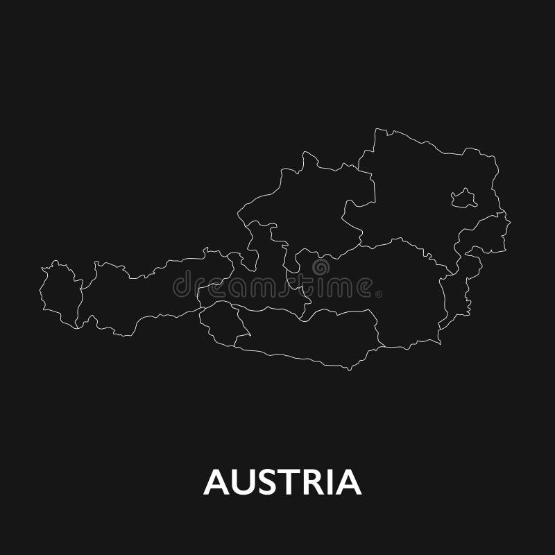 Simple Map of Austria Vector Drawing. Isolated Outline. Stock Vector ...