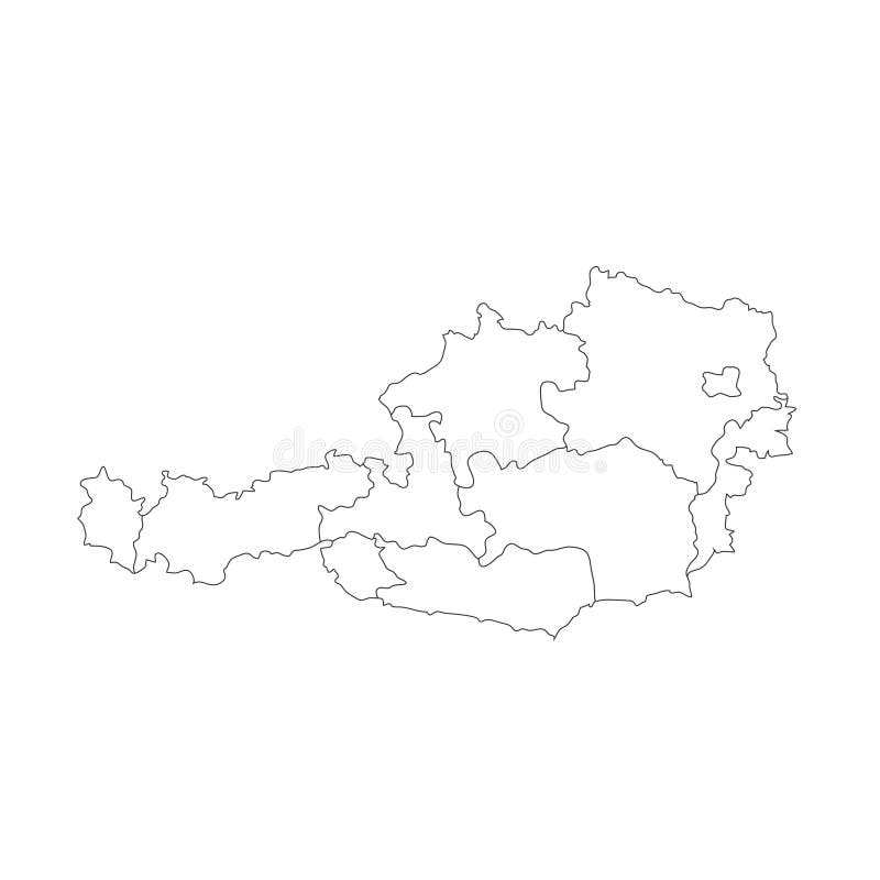 Simple Map of Austria Vector Drawing. Isolated Outline. Stock Vector ...