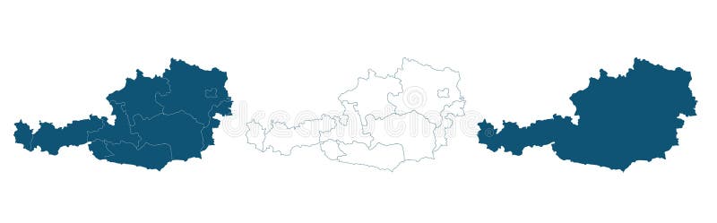 Simple Map of Austria Vector Drawing. Isolated Outline. Stock Vector ...