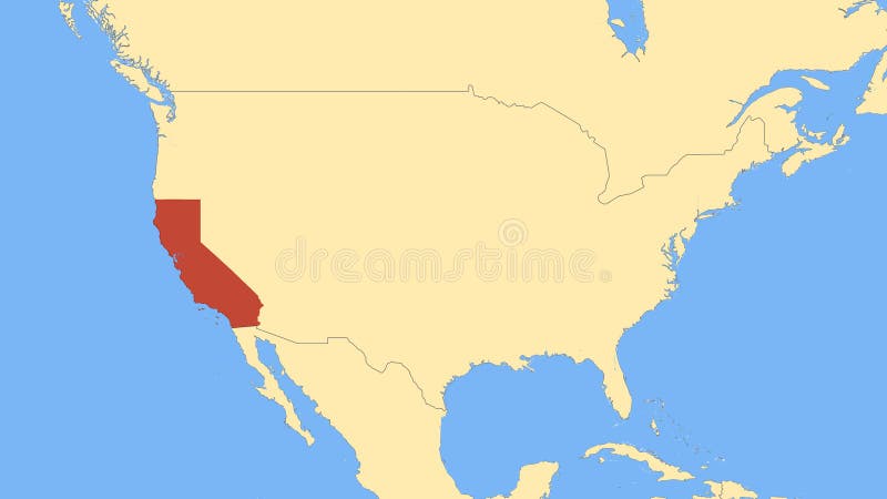 Simple Map of California State Stock Illustration - Illustration of ...