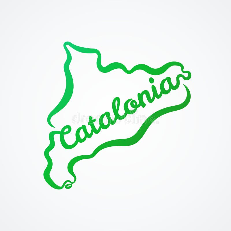 Simple map of Catalonia stock vector. Illustration of single - 371727604