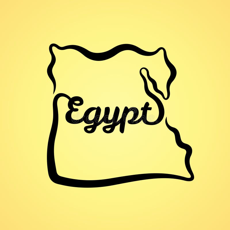 Simple map of Egypt stock illustration. Illustration of shape - 371727655
