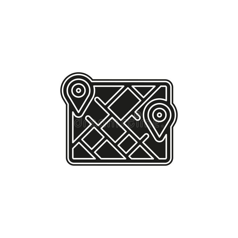 Simple Map Vector Icon stock illustration. Illustration of pictogram ...